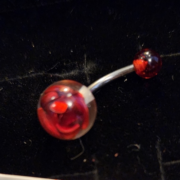 unknown | Jewelry | Body Peircing Jewelry Curved Bar With Rose In ...